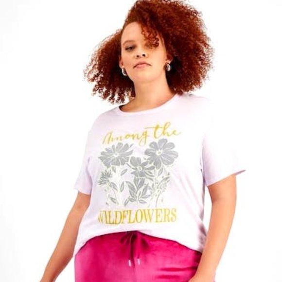 Love Tribe | Tops | Love Tribe Trendy Plus Size Wildflowers Graphic ...